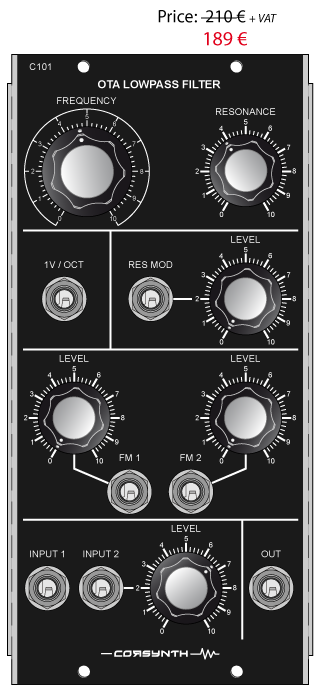 C101 OTA Low Pass Filter - Corsynth Modular Synths - MU Format Modular ...